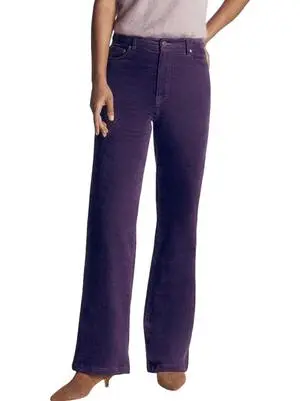 Boden High Waist Straight Leg Corduroy Jeans - Deep Grape