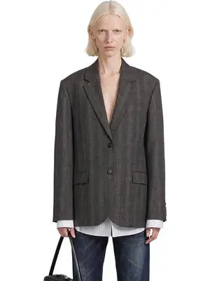 Acne Studios Layered Check Wool Blazer - Brown