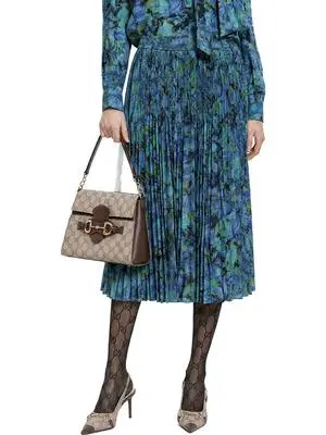 GUCCI Flora Pleated Midi Skirt