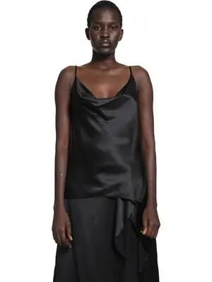 Acne Studios Shiny Satin Tank Top - Black