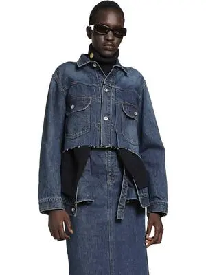 SACAI Denim X Wool Knit Jacket