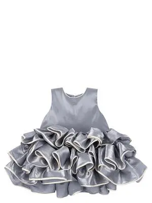 KONGES SLØJD Fia Frill Satin Mini Dress - Blue