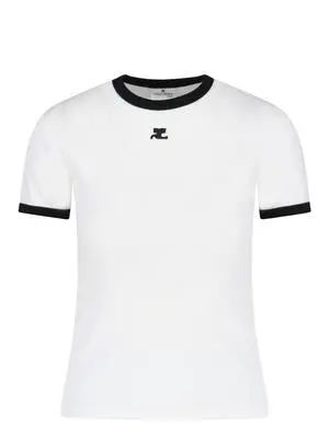 COURREGES Courrèges Logo Trim Short Sleeve T-Shirt