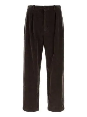 THE ROW Tuxedo-style Cotton Pant - Darkbrown