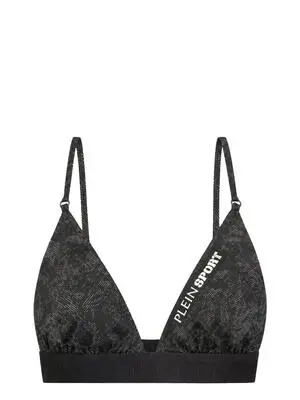 PLEIN SPORT Roar Triangle Bikini Top - Black