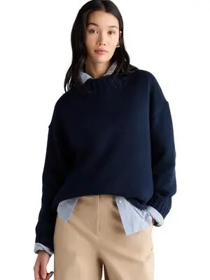 Quince Oversized Roll Neck Sweater - Navy