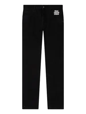 RAF SIMONS Slim Fit Denim With Picture Patch 'black'