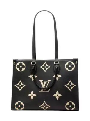 LOUIS VUITTON 2021-2026 Bicolor Monogram Empreinte Giant Onthego Mm Satchel - Black
