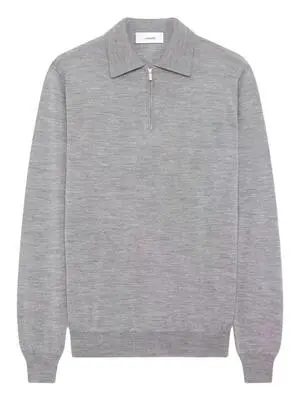 LARDINI Zip-fastening Long-sleeve Polo Shirt - Grey
