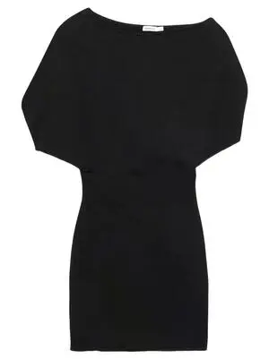 Simkhai Shania Off-shoulder Knit Mini Dress Black