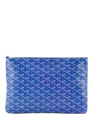 Goyard Senat Zip Coated Canvas Mm Pouch - Blue