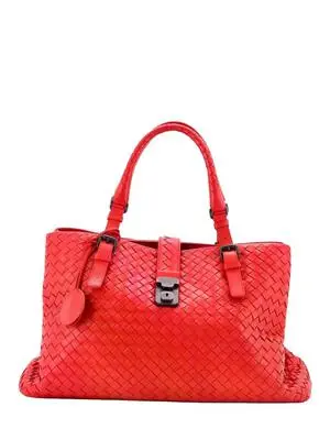 Bottega Veneta Roma Bag Intrecciato Nappa Medium Tote Bag - Red