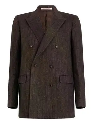 Tagliatore Jasmine Herringbone Double-breasted Jacket - Brown