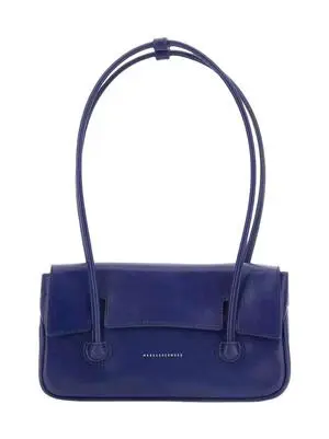 MARGESHERWOOD Glossy Leather Shoulder Bag Blue