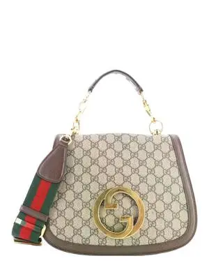 GUCCI Blondie Nm Top Handle Bag Gg Coated Canvas Medium Satchel