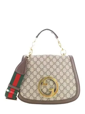 Gucci Blondie Nm Top Handle Bag Gg Coated Canvas Medium Satchel - Brown