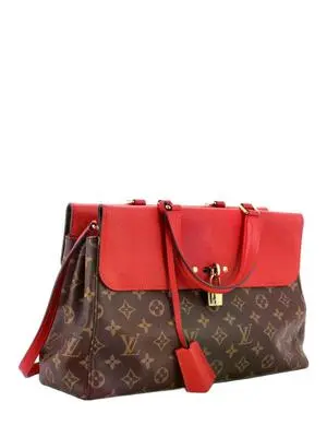 LOUIS VUITTON Venus Handbag Monogram Canvas And Leather Satchel Red