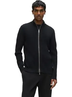 Karl Lagerfeld Knitted Zip-up Cardigan - Black