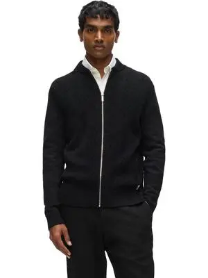 Karl Lagerfeld Cable-knit Zip-up Cardigan - Black