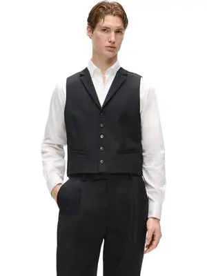Karl Lagerfeld Kl Studio Wool Suit Waistcoat - Black