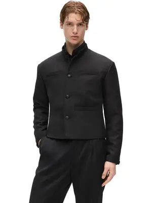 Karl Lagerfeld Kl Studio Stand Collar Cropped Jacket - Black