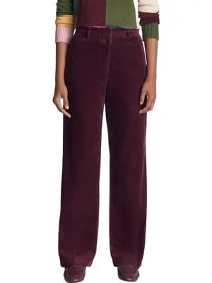 Boden Fitzrovia Corduroy Column Trousers - Dark Cherry