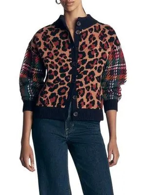 Boden Jemma Jacquard Cardigan - Leopard Hotch