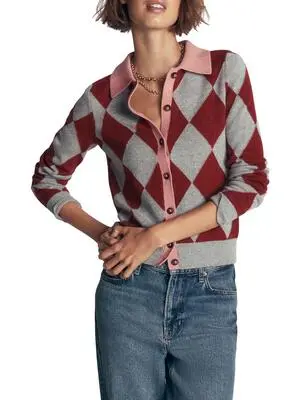 Boden Ariadne Cardigan - Brown/argyle