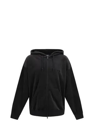 Y3 Corduroy Zip-up Hoodie Ale - Black