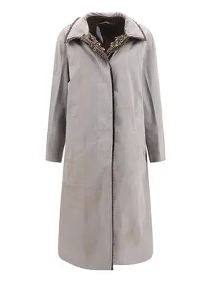 Prada Reversible Single-breasted Coat With Gocce Details - Multicolour