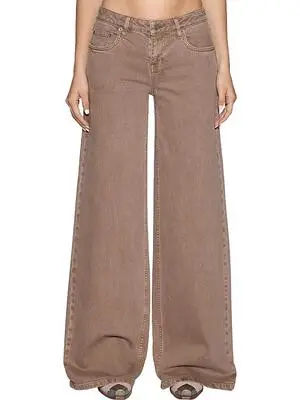 Ksubi Drop Out Low Rise Wide Leg Jeans - Stone