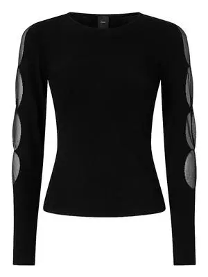 Pinko Antibes Sheer Detail Top - Black