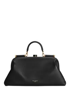 Dolce & Gabbana Large Grandma Handbag In Plongé Nappa Leather Black