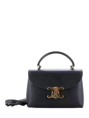 Celine Nino Top Handle Bag Leather Teen Satchel - Black