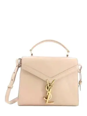 Saint Laurent Cassandra Top Handle Bag Leather Mini Shoulder Bag - Neutrals