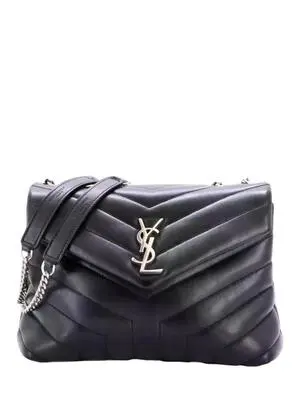 Saint Laurent Loulou Matelasse Chevron Leather Small Shoulder Bag - Black
