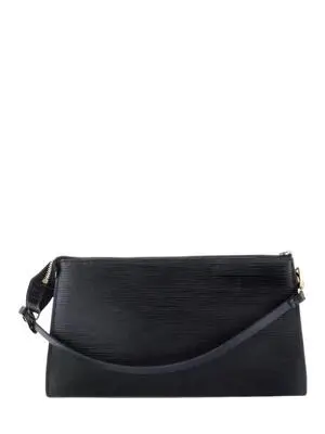 LOUIS VUITTON Pochette Accessoires Epi Leather Clutch Bag - Black