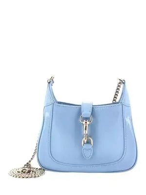 Gucci Jackie Notte Chain Patent Mini Hobo Bag Blue