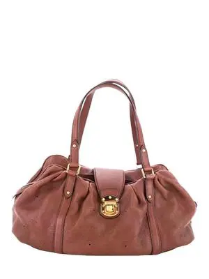 LOUIS VUITTON Lunar Handbag Mahina Leather Pm Satchel - Brown