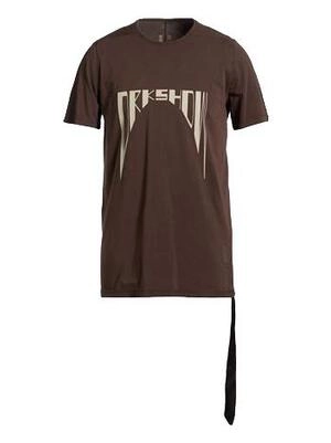 Rick Owens Man T-shirt Dark Brown Size L Cotton Brown
