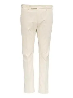 PT TORINO Mid-rise Cropped Velvet Trousers - White