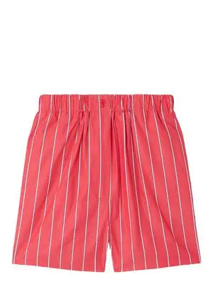 THE FRANKIE SHOP Lui Striped Cotton-poplin Shorts Multicolor