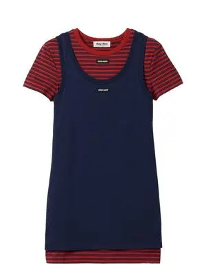 Miu Miu Jersey Dress - Ruby/blue