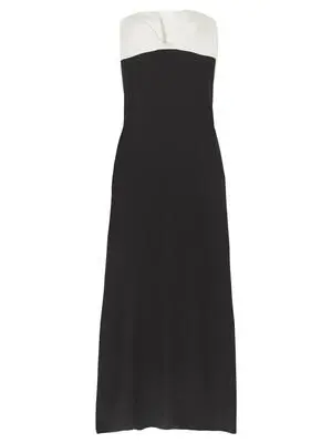 ROLAND MOURET Plunging V-neck Colour-block Dress
