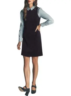 Boden Lou Corduroy Shift Dress - Navy