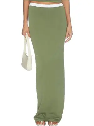 SNDYS. Charleston Maxi Skirt - Olive