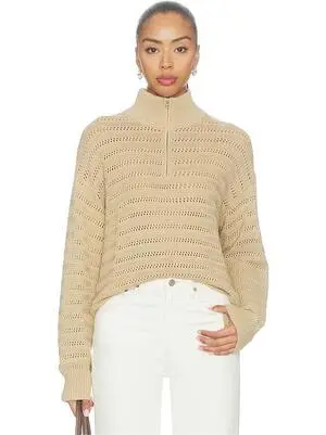 STITCHES & STRIPES Stitches & Stripes Everly Half Zip In Nude.