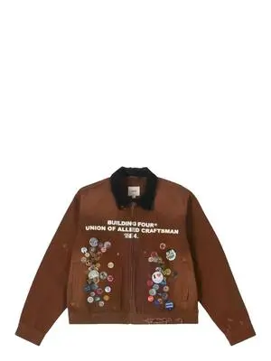 BLDG4 Worker Distressed Pin-embellished Jacket
