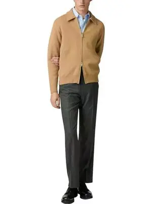 LARDINI Zip-up Knitted Bomber Jacket - Neutrals