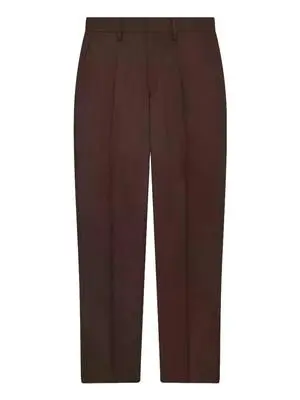 LARDINI Pleated Straight-leg Trousers - Brown